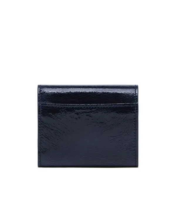 MAISON MARGIELA Four Stitches Crackled Leather Wallet - Navy Blue