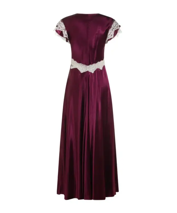 Alberta Ferretti Maxi Dress With Lace Trim