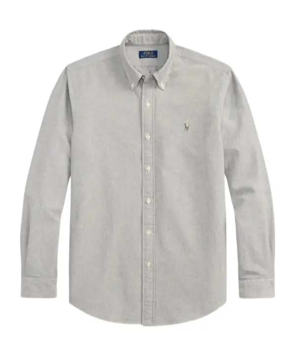 Polo Ralph Lauren Logo Embroidered Oxford Shirt - Grey