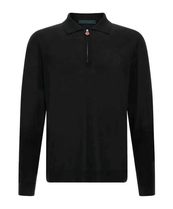 Kiton Zip-up Polo Shirt - Black