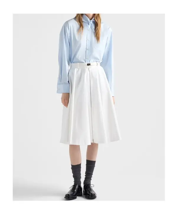 Prada Chino Midi-skirt With Zipper