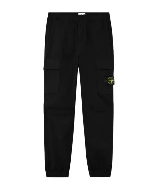 Stone Island Regular-tapered Fit Cargo Trousers With Drawstring Waistband