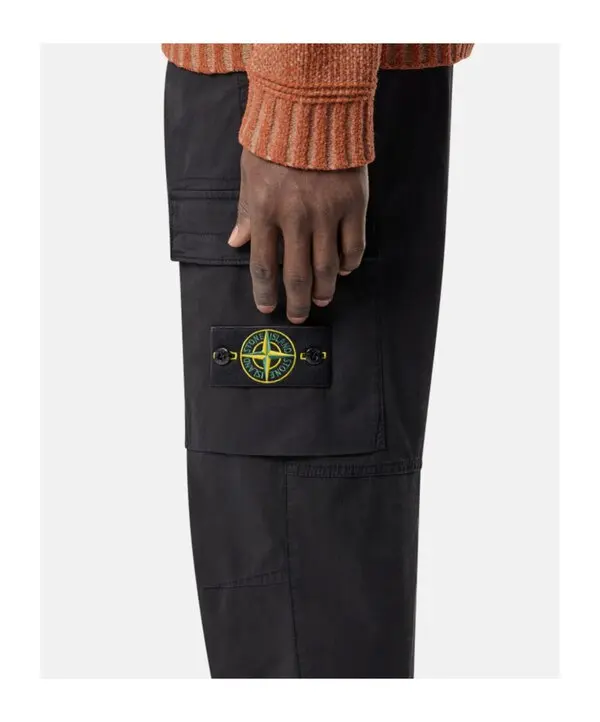 Stone Island Regular-tapered Fit Cargo Trousers With Drawstring Waistband