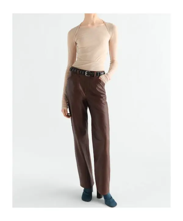 LEMAIRE Ballerina Wrap Top In Mesh Jersey - Powder