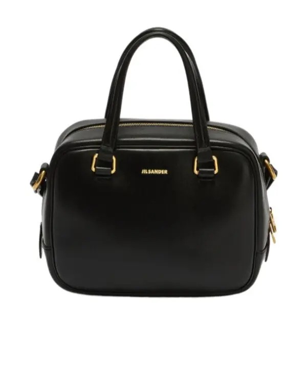 JIL SANDER Small-sized Leather Crossbody Bag With Embossed Logo - Black
