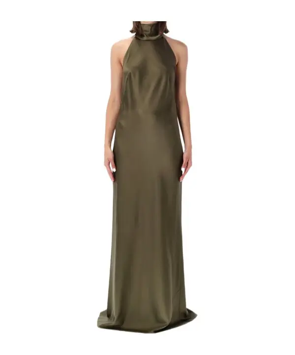 Ralph Lauren Sleeveless, High-neck Formal Dress - Brown