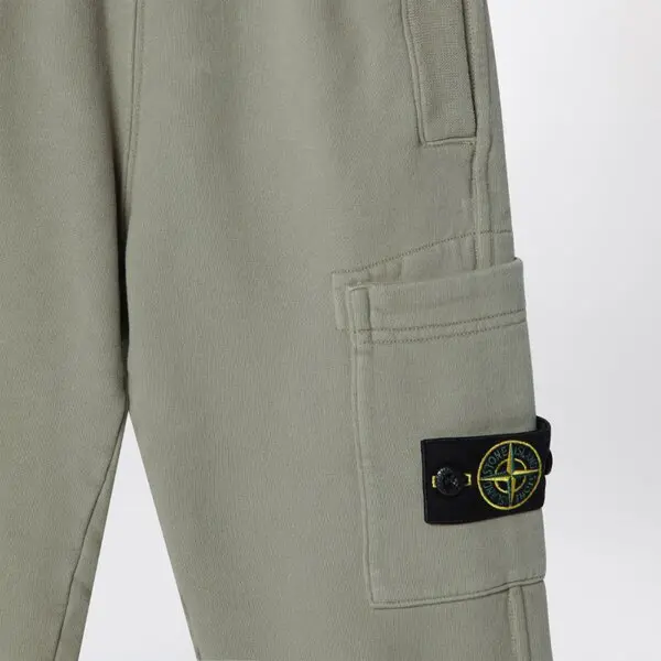 Stone Island Moss Cotton Jogging Trousers With Compass Patch