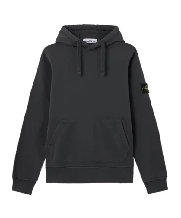 Stone Island Regular-fit Hooded Sweatshirt With Pouch Pocket - Leaden