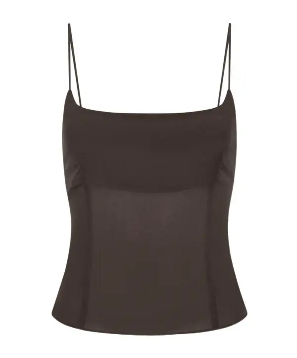 ST. AGNI Stretch Silk Cami - Cedar