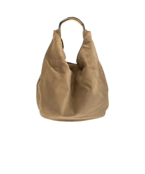 Moschino Suede Tote And Shoulder Bag