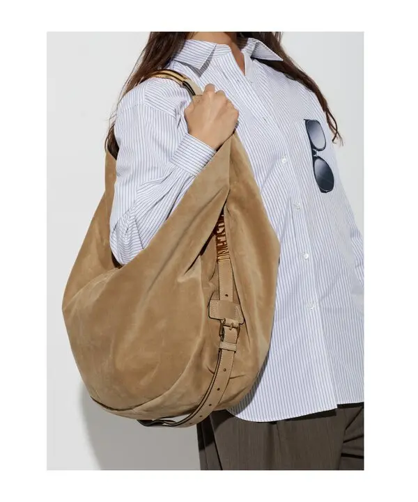 Moschino Suede Tote And Shoulder Bag