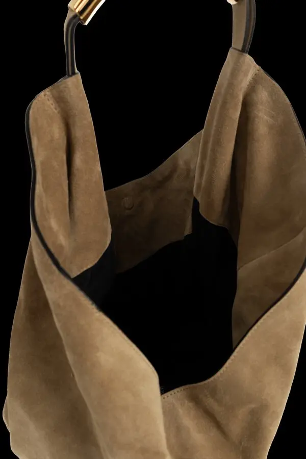 Moschino Suede Tote And Shoulder Bag