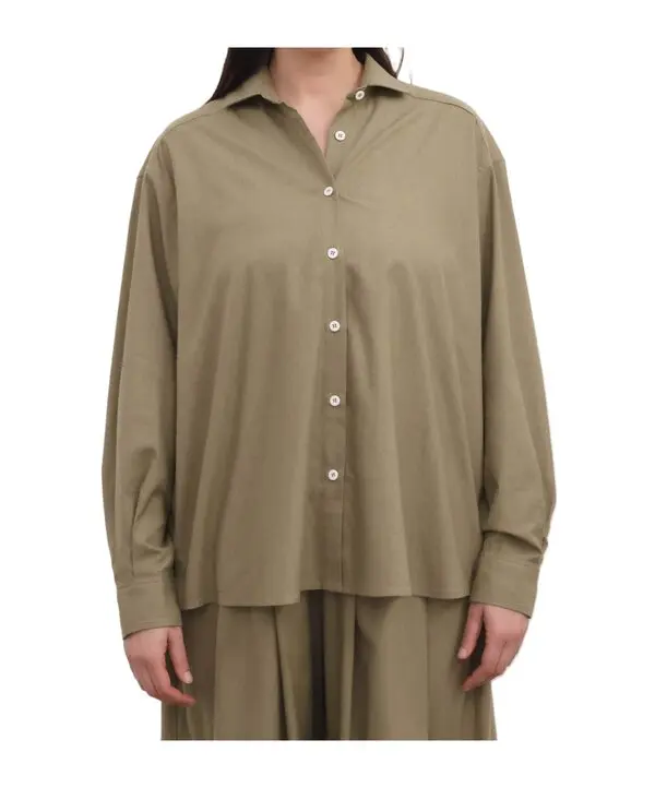BASERANGE Long Sleeve Shirt With Turn-down Collar