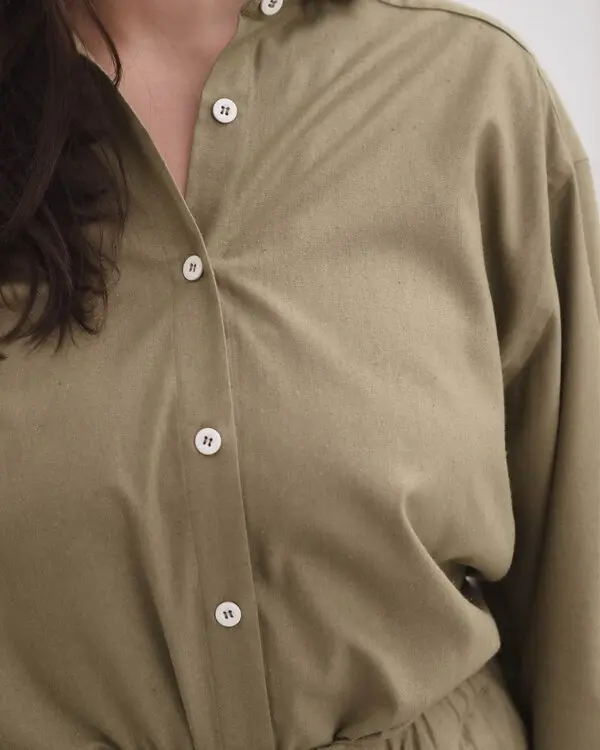 BASERANGE Long Sleeve Shirt With Turn-down Collar