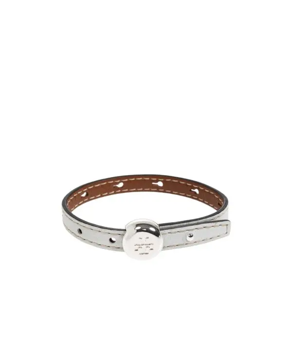 Tory Burch Icon Leather Bracelet - White