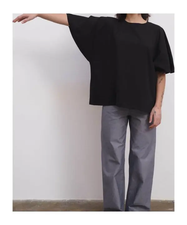 BASERANGE Short-sleeved Ribbed Knit T-shirt