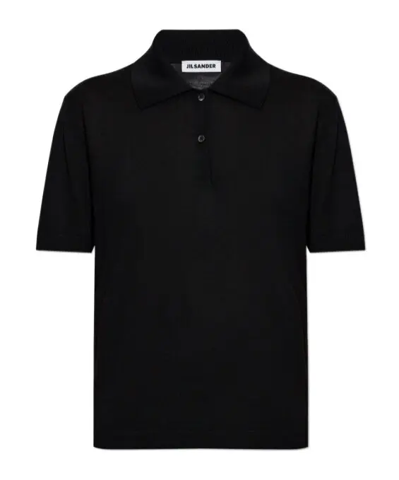 JIL SANDER Short-sleeved Polo Shirt - Black
