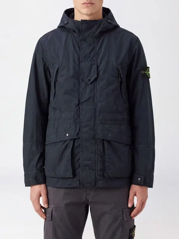 Stone Island Long Sleeve Jacket With Hood And Multiple Pockets