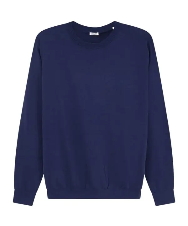 Aspesi Crew-neck Blended Knit Sweater - Blue