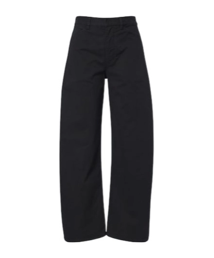 NILI LOTAN Tribeca Cotton Twill Barrel-leg Pants - Grey
