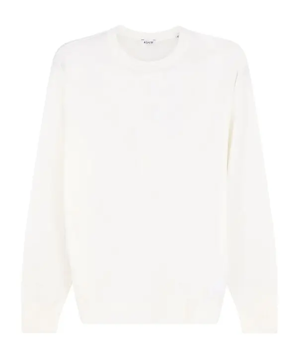 Aspesi Crew-neck Blended Knit Sweater - White