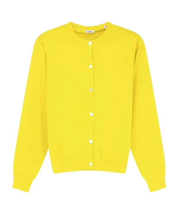 Aspesi Single-breasted Long-sleeve Knit Top - Yellow