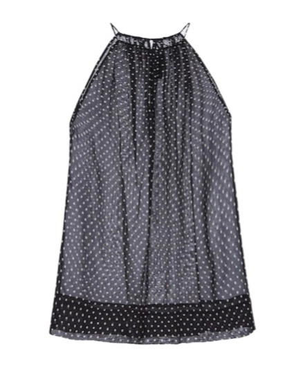 NILI LOTAN Nikki Halterneck Polka-dot Silk Top - Black