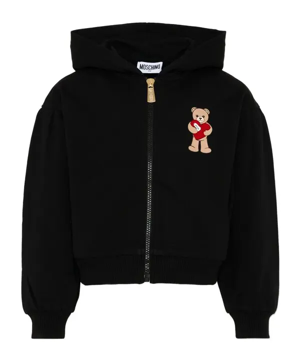 Moschino Teddy Bear Zip-up Hoodie - Black