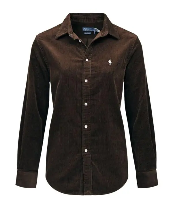 Polo Ralph Lauren Corduroy Embroidered Logo Shirt - Dark Brown