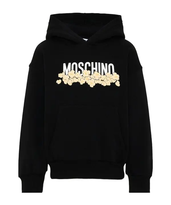 Moschino Logo-print Popcorn-motif Hoodie - Black