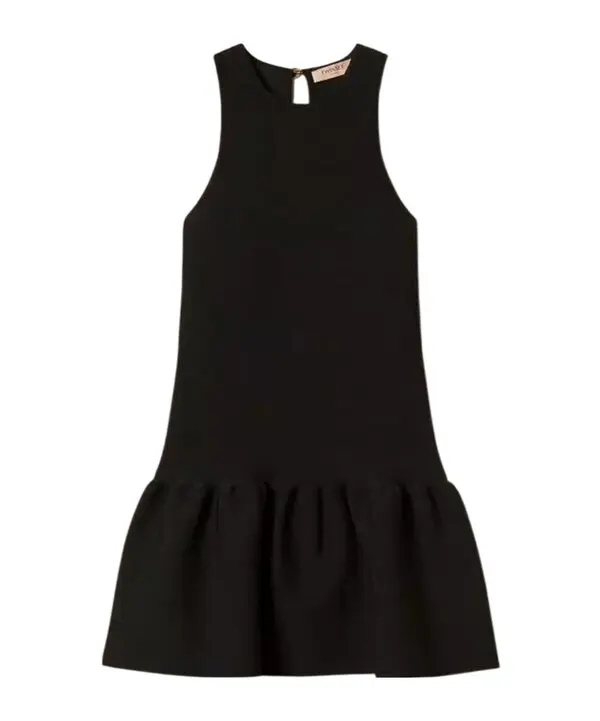 TWINSET Ruffled Sleeveless Dress - Black