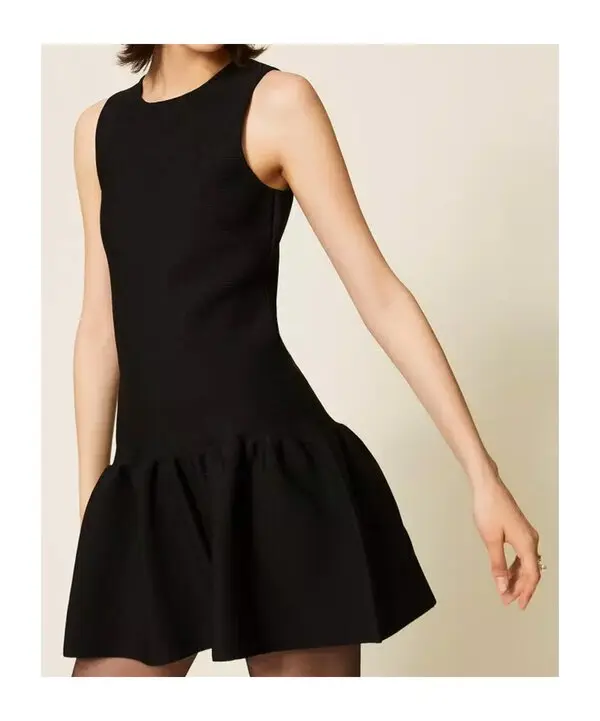 TWINSET Sleeveless Ruffled Hem Dress