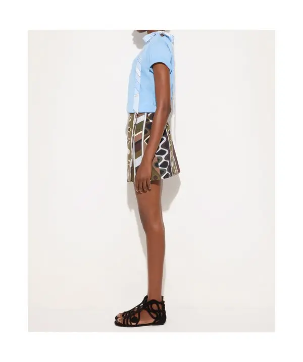Emilio Pucci Round Neck Short Sleeve T-shirt With Scarf Detail
