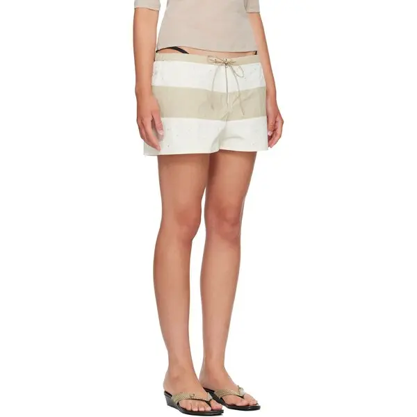Paloma Wool Zurriola Rhinestone-embellished Striped Shorts