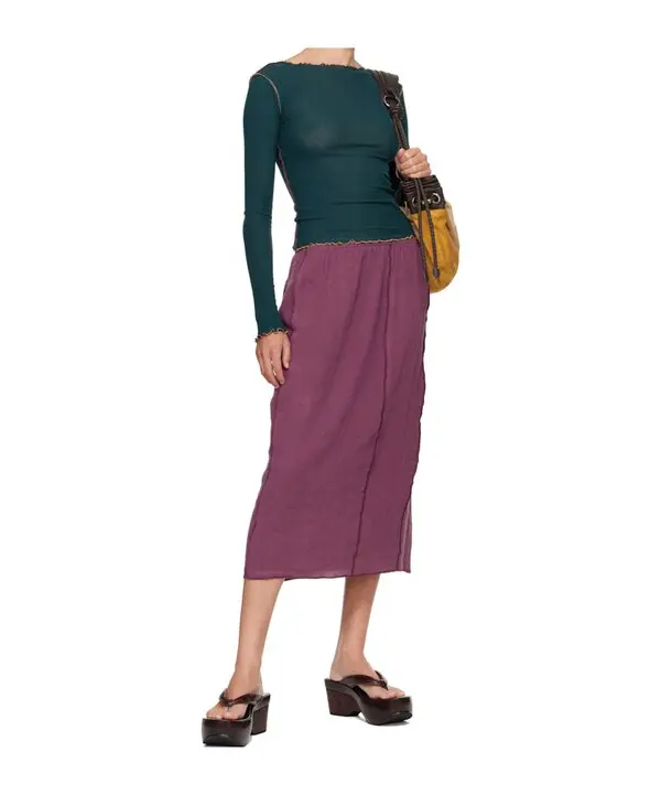 BASERANGE Long-sleeved T-shirt With Boat Neckline - Green