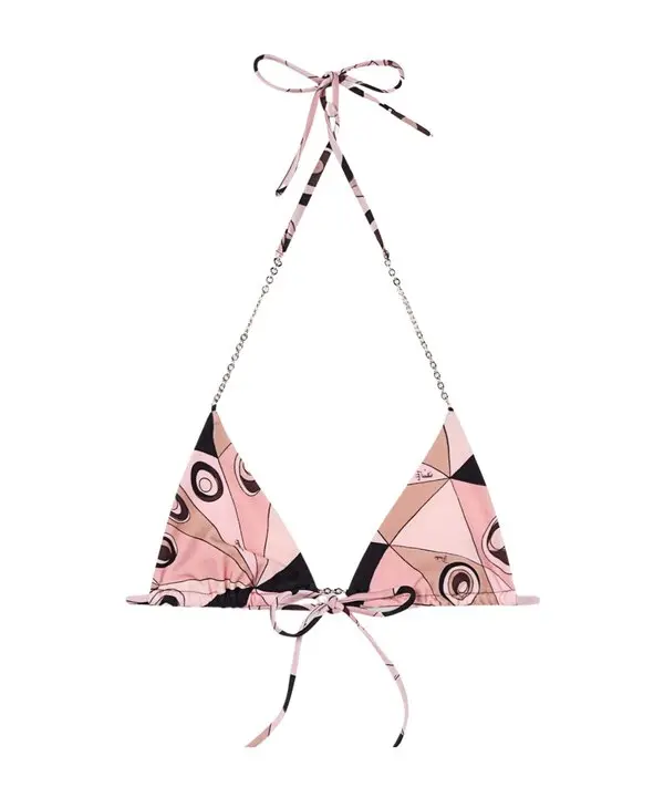 Emilio Pucci Occhi Chain Triangle Bikini Top