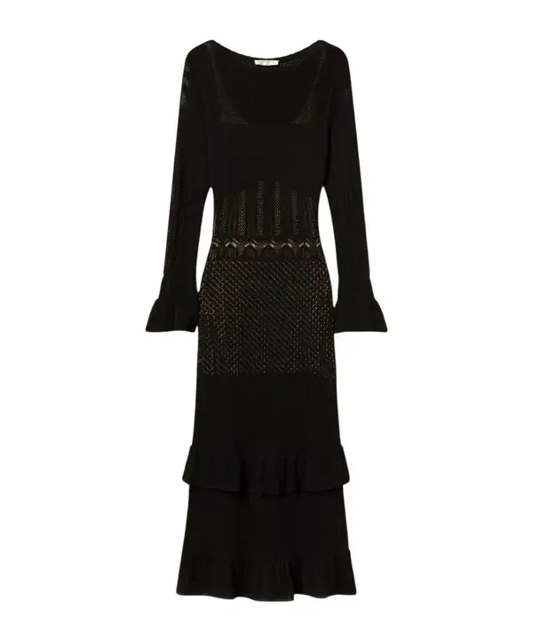 TWINSET Knitted Ruffle Dress - Black