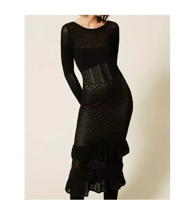 TWINSET Knitted Ruffle Dress