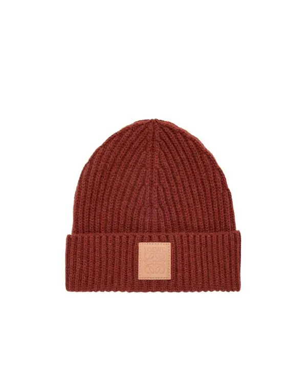 Loewe Beanie In Cashmere - Mahogany
