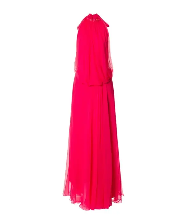 Alberta Ferretti Halterneck Maxi Dress - Fuchsia