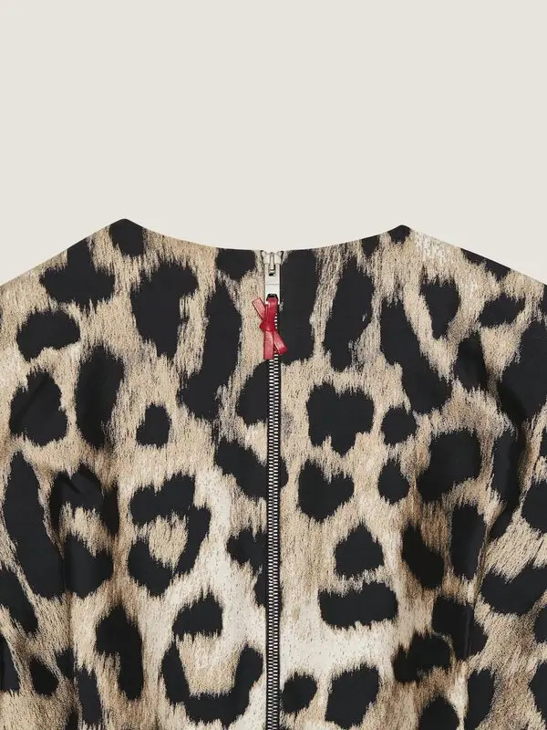 Givenchy Cocoon Mini Dress In Leopard Jacquard