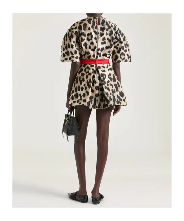 Givenchy Cocoon Mini Dress In Leopard Jacquard