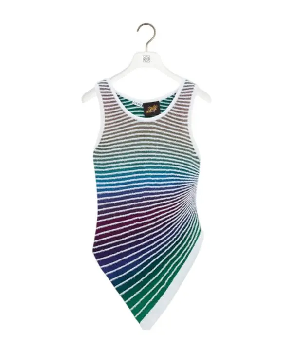 Loewe Top In Cotton Blend - Multicolor/white