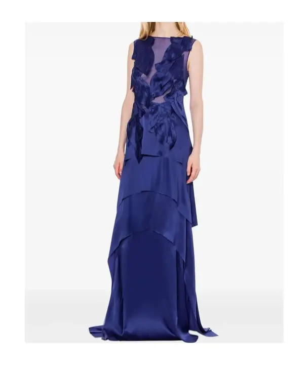 Alberta Ferretti Long Satin Dress