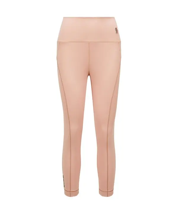 Moncler Logo Patch Leggings - Pink