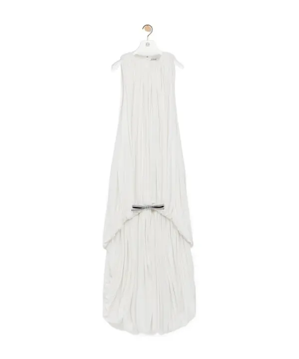 Loewe Draped Dress In Silk - White