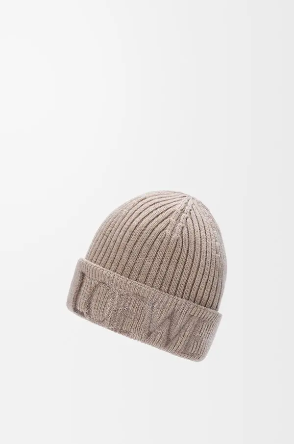 Loewe Logo Embroidered Ribbed-knit Beanie