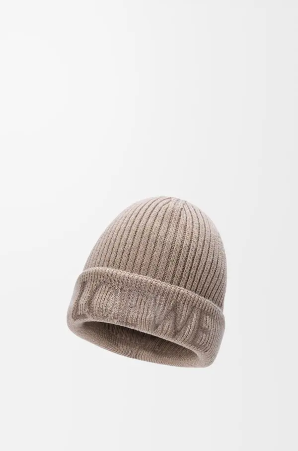 Loewe Logo Embroidered Ribbed-knit Beanie
