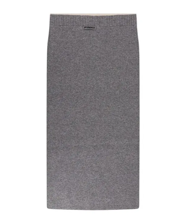 Pinko Nuova Guinea Logo Patch Knitted Midi Skirt