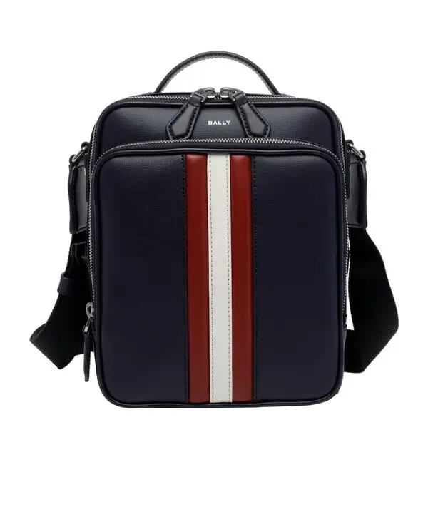 Bally Logo Printed Zip-up Messenger Bag